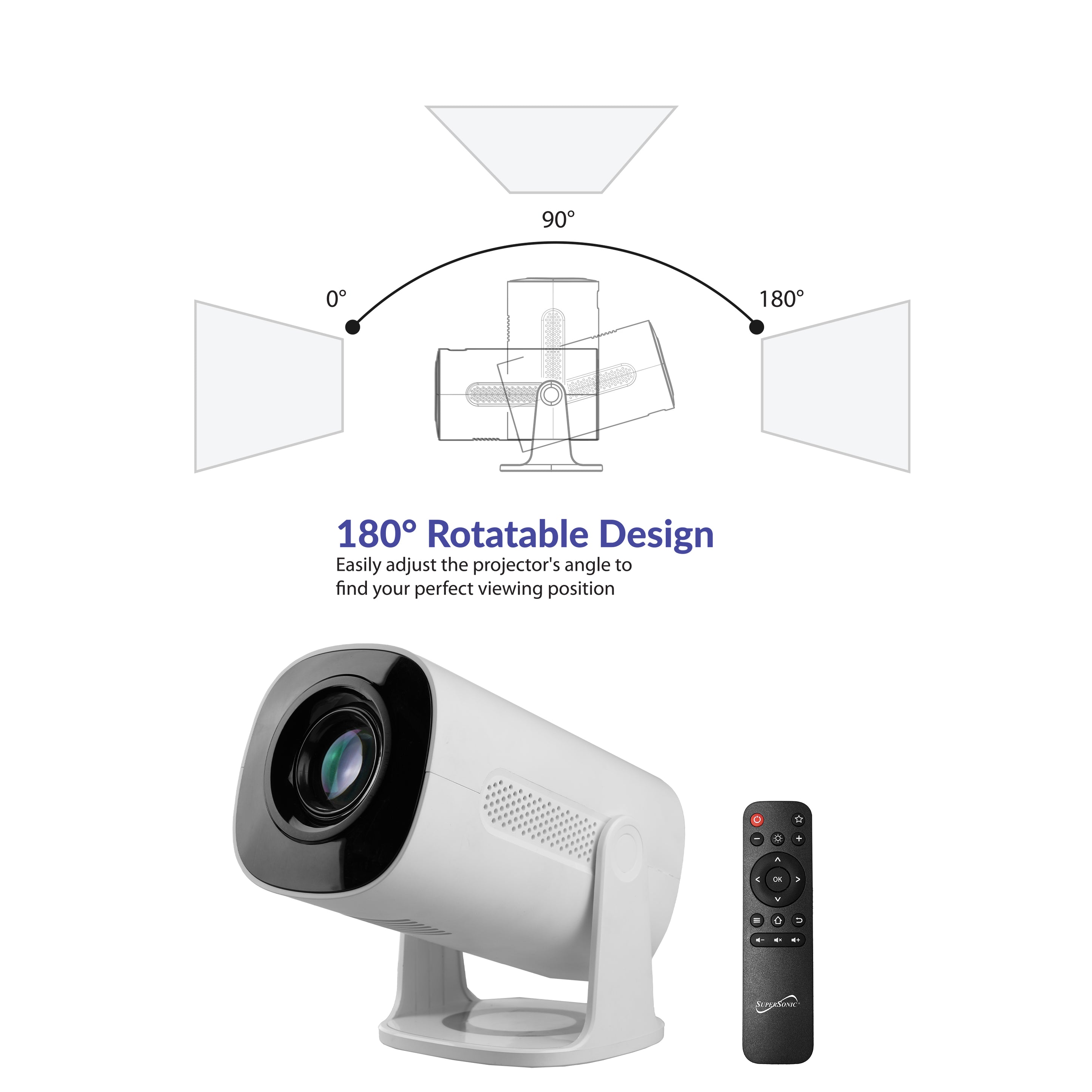 SMART WiFi Streaming Projector with Bluetooth® – Supersonic Inc