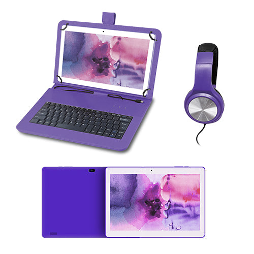 10.1” ANDROID 12 TABLET WITH KEYBOARD CASE & WIRED HEADPHONES ...